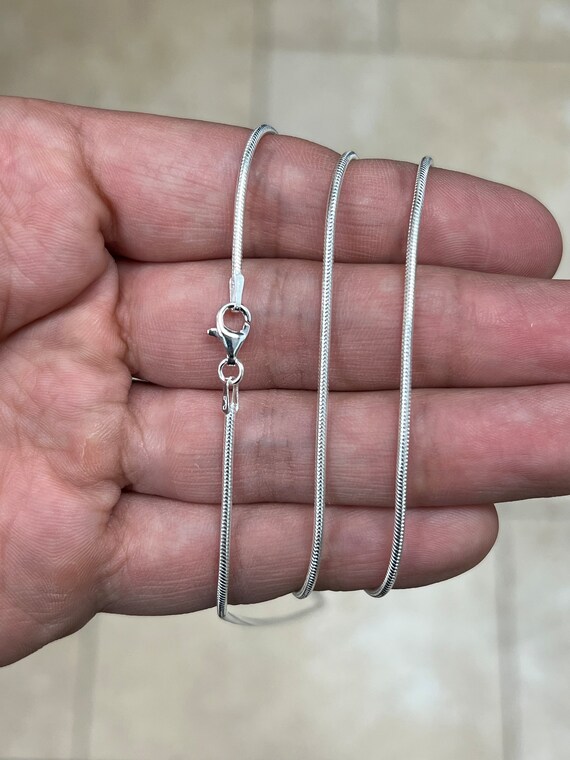 Real Solid 925 Sterling Silver Snake Chain Necklace 1.6mm in - Etsy