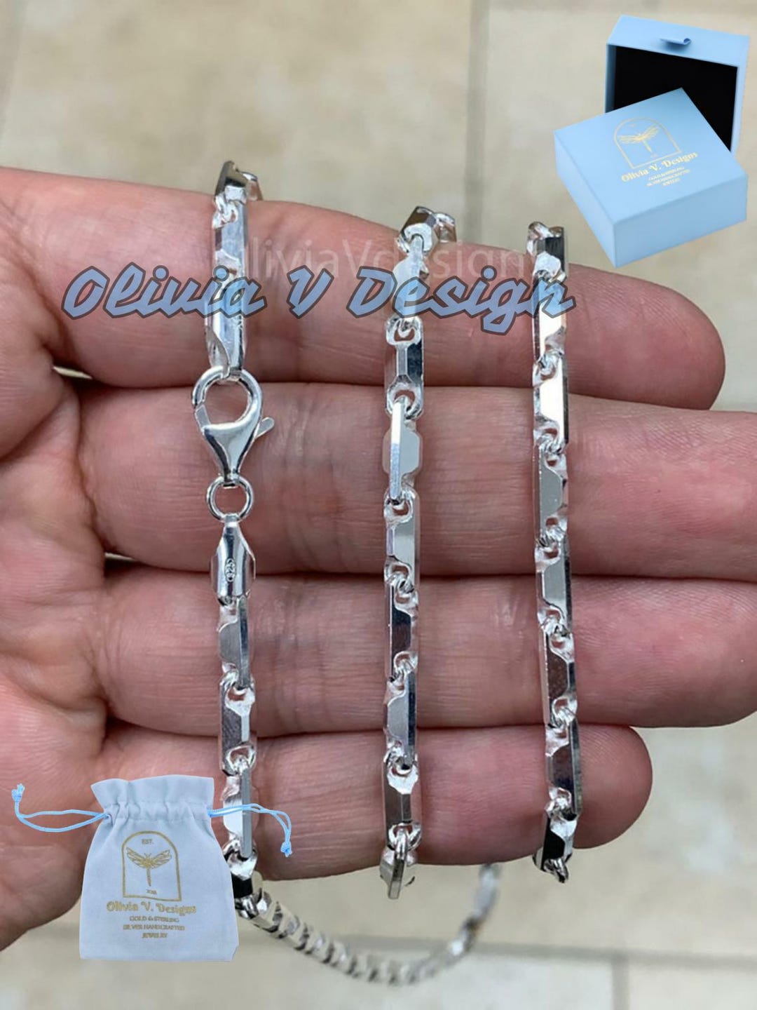 Solid 925 Sterling Silver Italian HESHE Chain 3.6mm Unisex Necklace ...