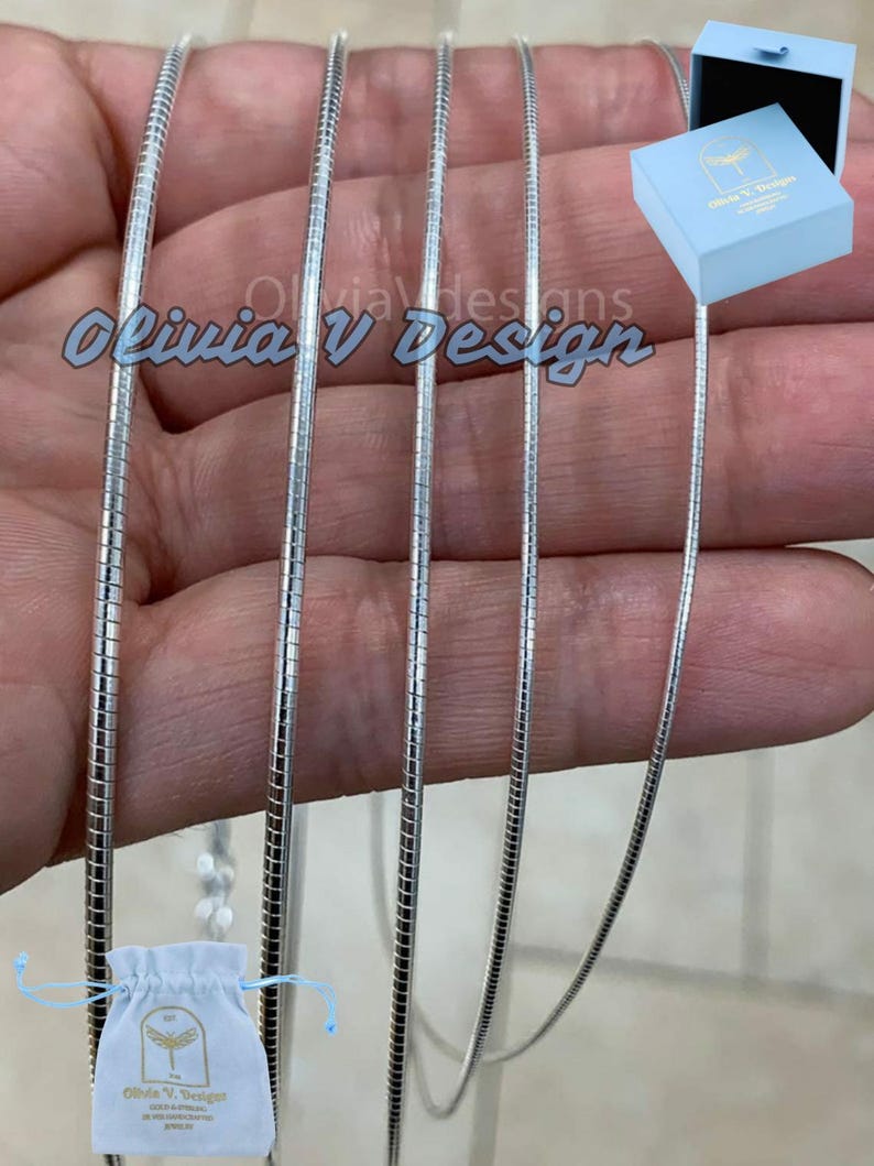 Sterling Silver Round Omega Chain: Italian Flex Layering Necklace - Etsy