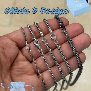 Oxidized Sterling Silver Popcorn Chain: Bali Braided Necklace - Etsy
