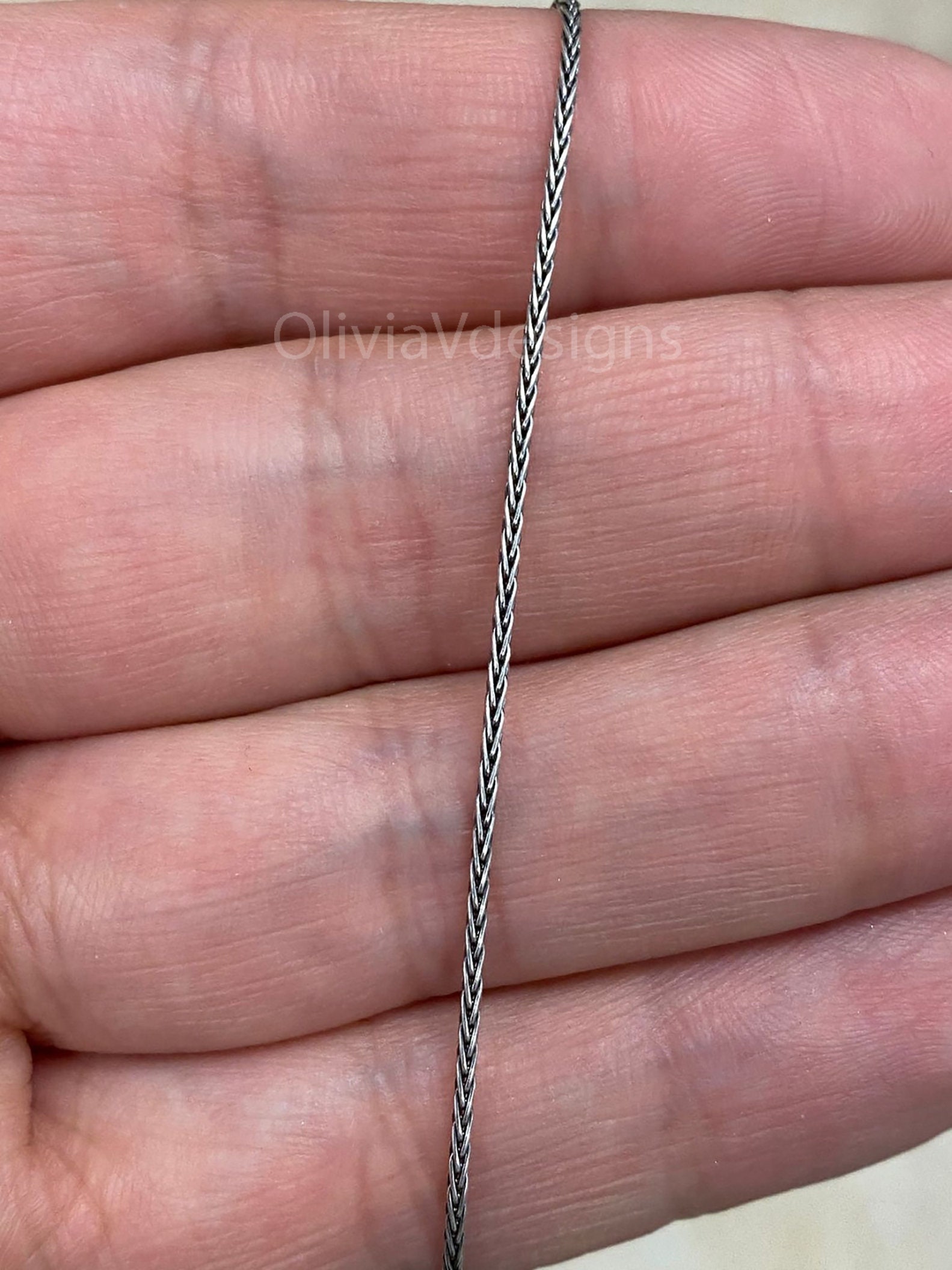 Chain Sterling Silver Oxidized Wheat Spiga Chain 1mm Bali - Etsy