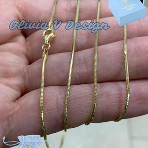 14k Gold Over 925 Sterling Silver Snake Chain, 1.2mm 8-sided Snake ...
