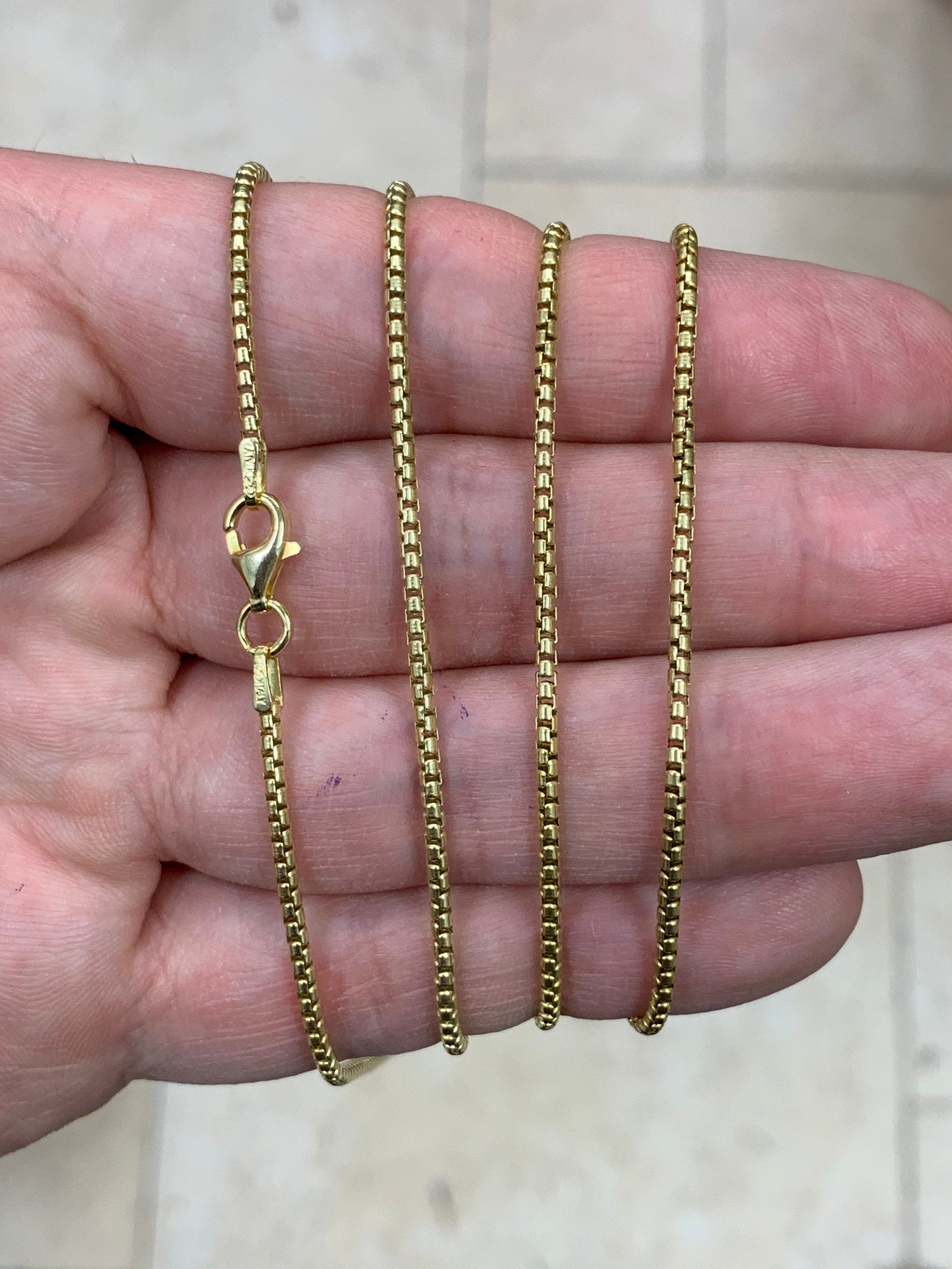 Round Box Chain 1.5mm Round Box Chain Sterling Silver Chain | Etsy