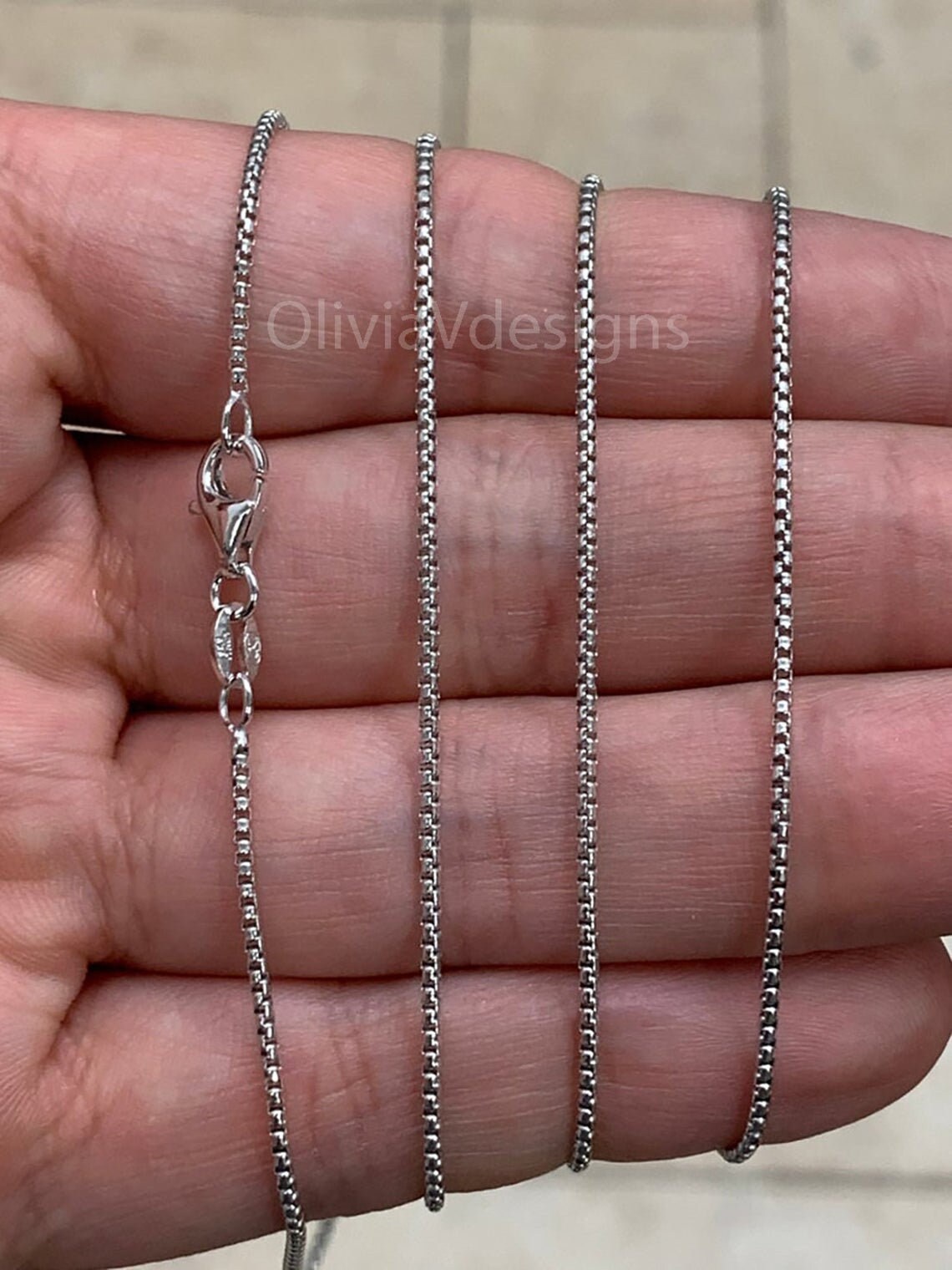 Round Box Chain 1.3mm Round Box Chain Sterling Silver Chain | Etsy