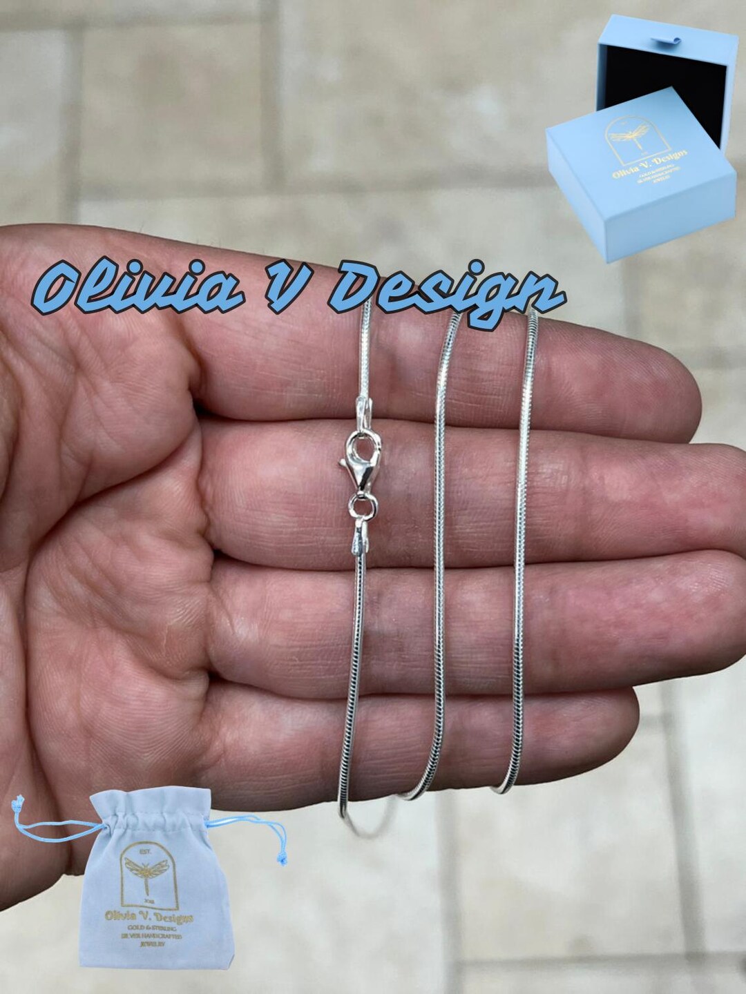 Real Solid 925 Sterling Silver Snake Chain Necklace 1.4mm in 16",18",20 ...