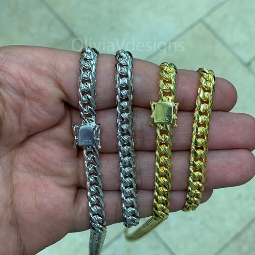 Italian Sterling Silver 925 2.5mm Miami Cuban Link Chain - Etsy