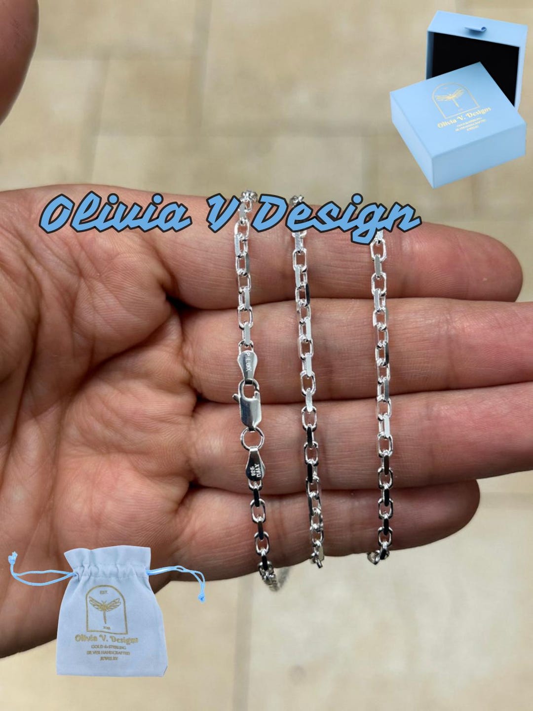 925 Sterling Silver Anchor Forzentina Link Chain Necklace (2.7mm) - Etsy