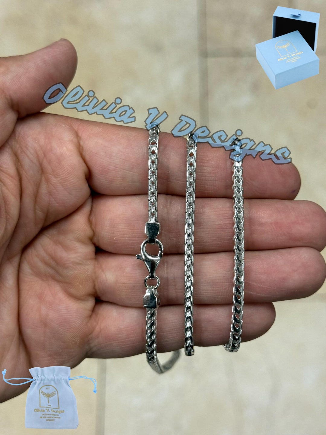 Solid Sterling Silver Franco Chain - Italian 3mm Wheat Foxtail - Etsy