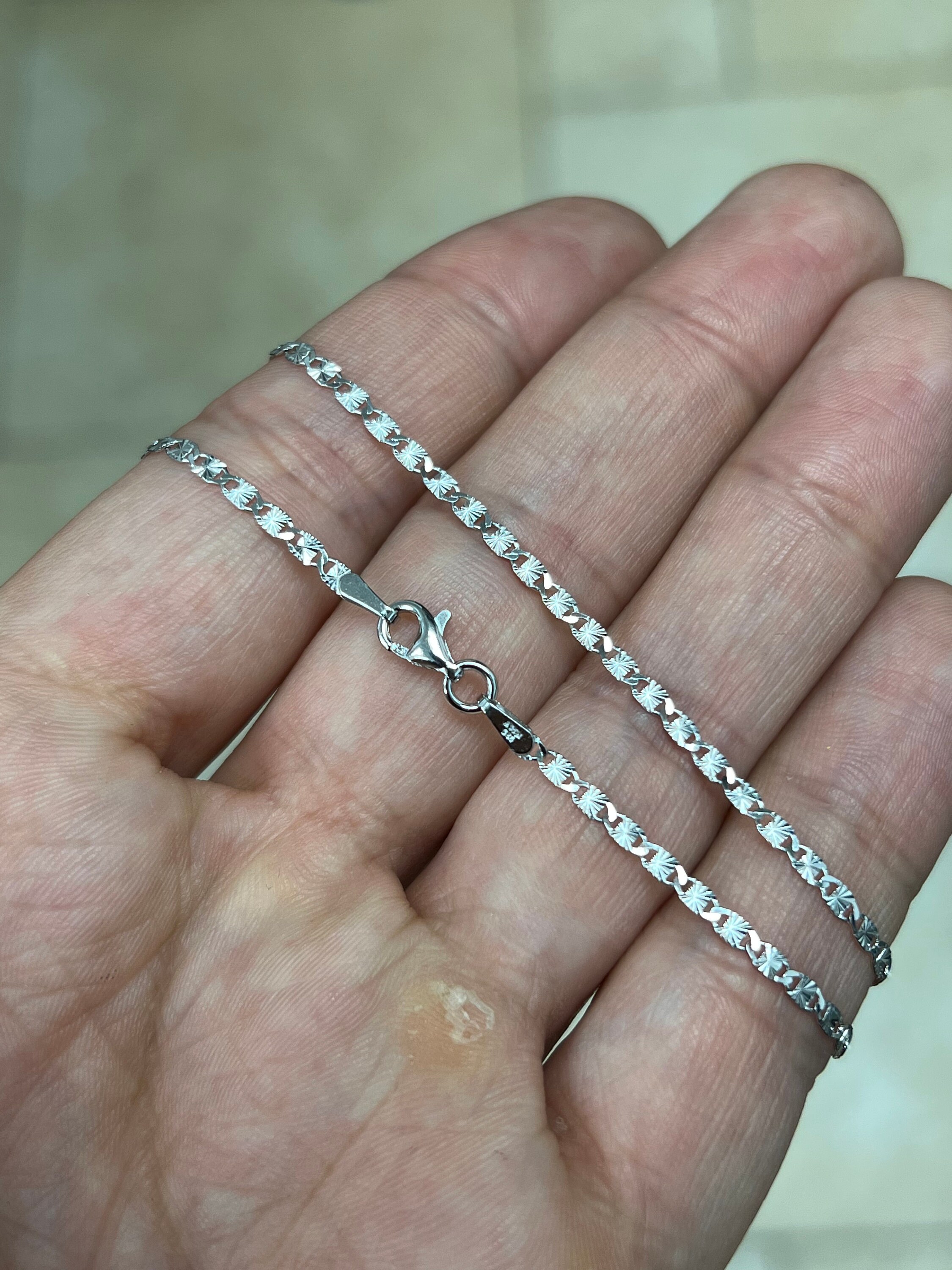 925 Sterling Silver 2mm Valentino Link Chain Sterling Chain - Etsy