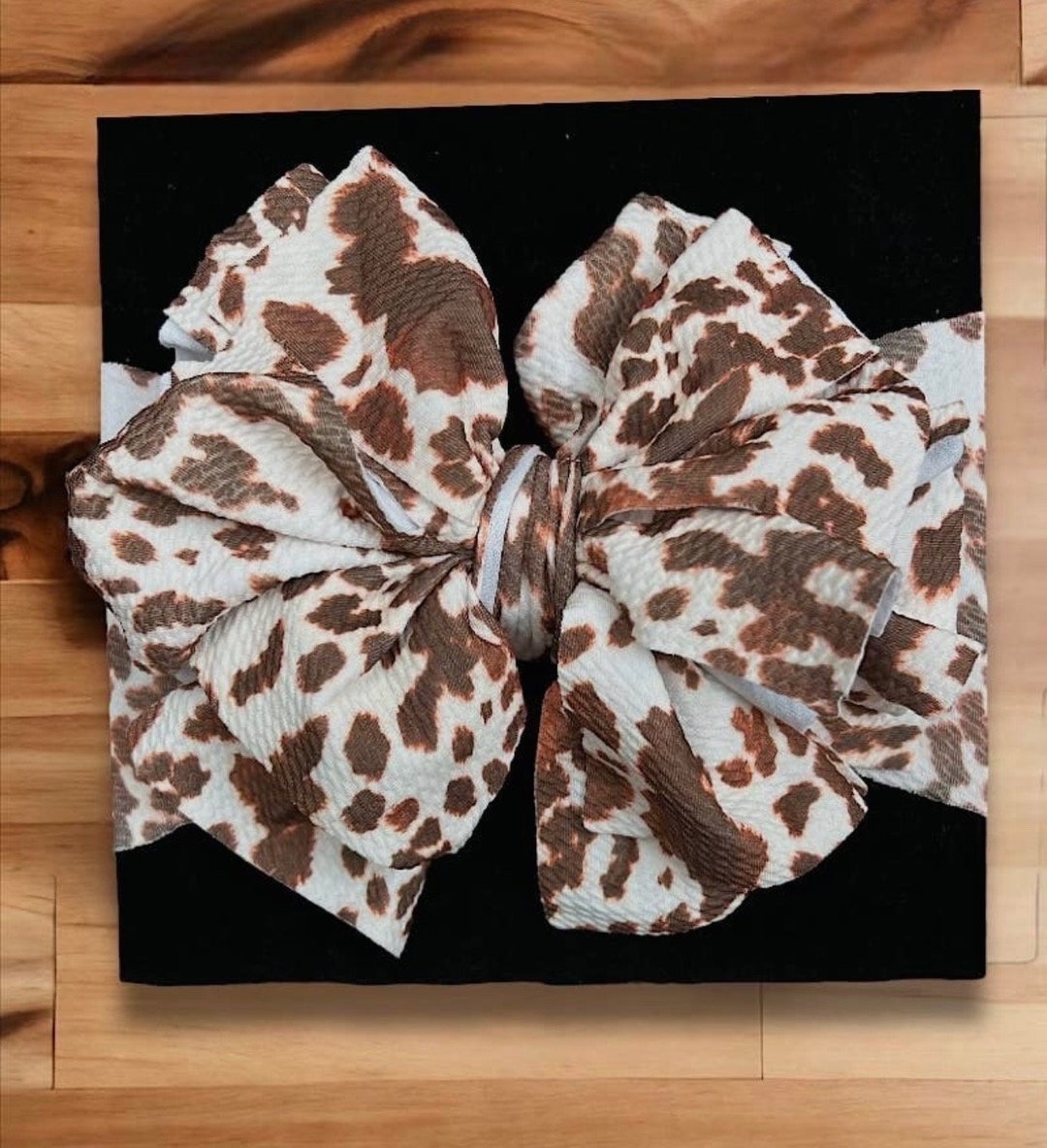 Brown Kids Cow Print Headband-western Print Headband-diadema Con Moño ...