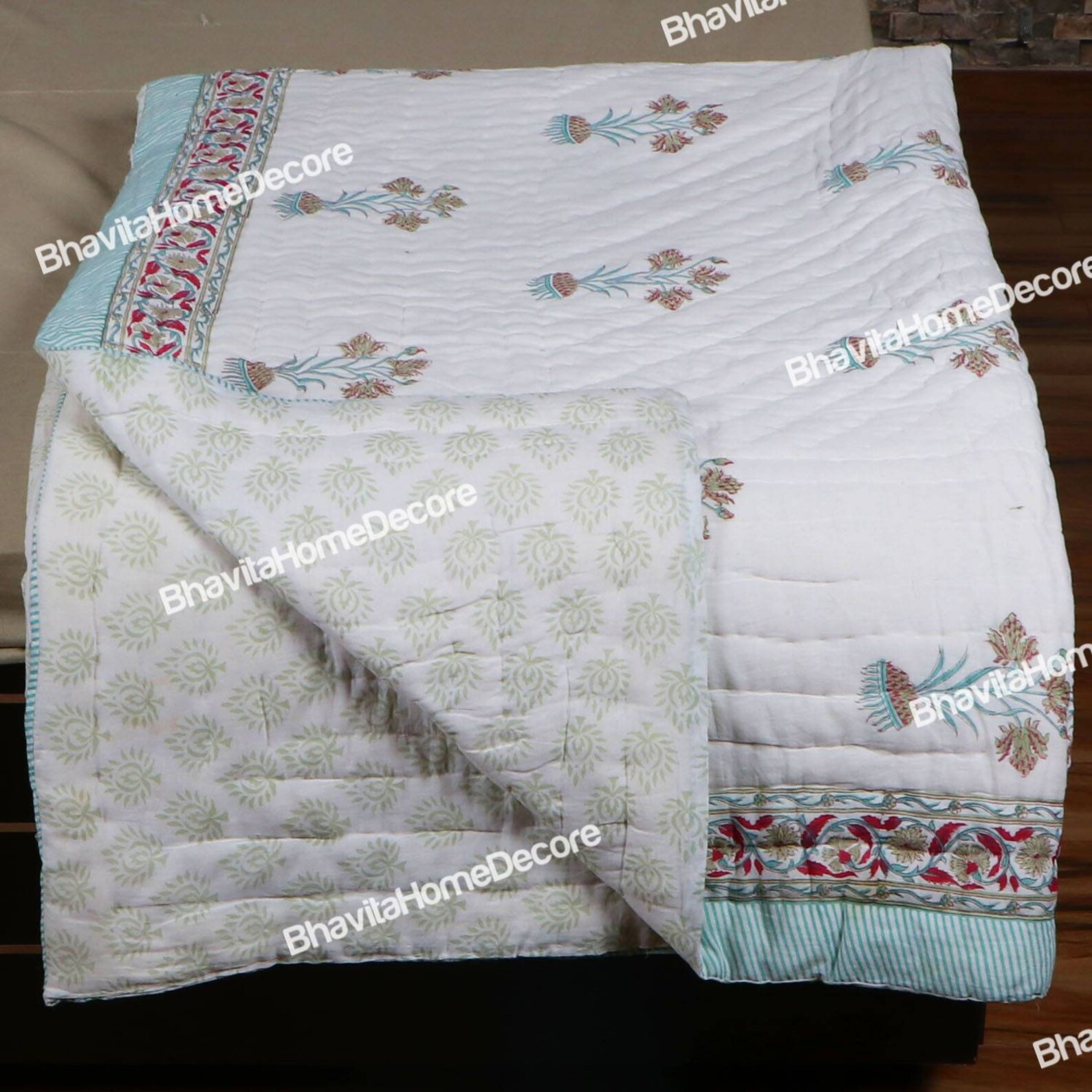 Beautiful Block Print Blanket Bedspread Bagru Print Bedcover - Etsy