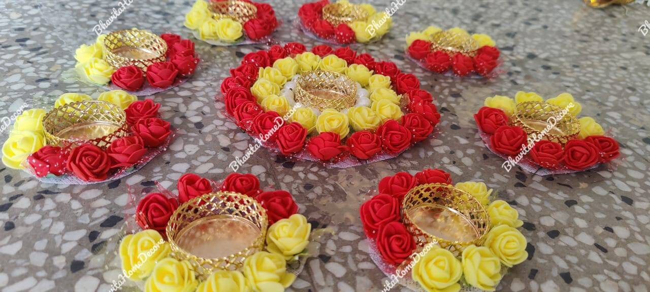 Beautiful Artificial Floral Rangoli Yellow Red Color Flower - Etsy