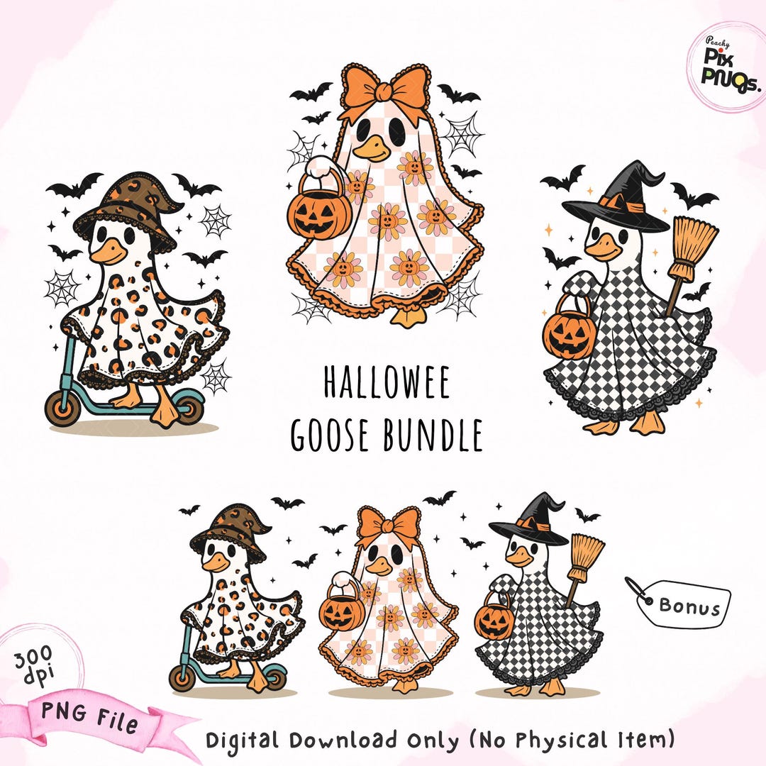 Halloween Goose PNG Bundle: Retro Ghost Clipart (digital Download - Etsy