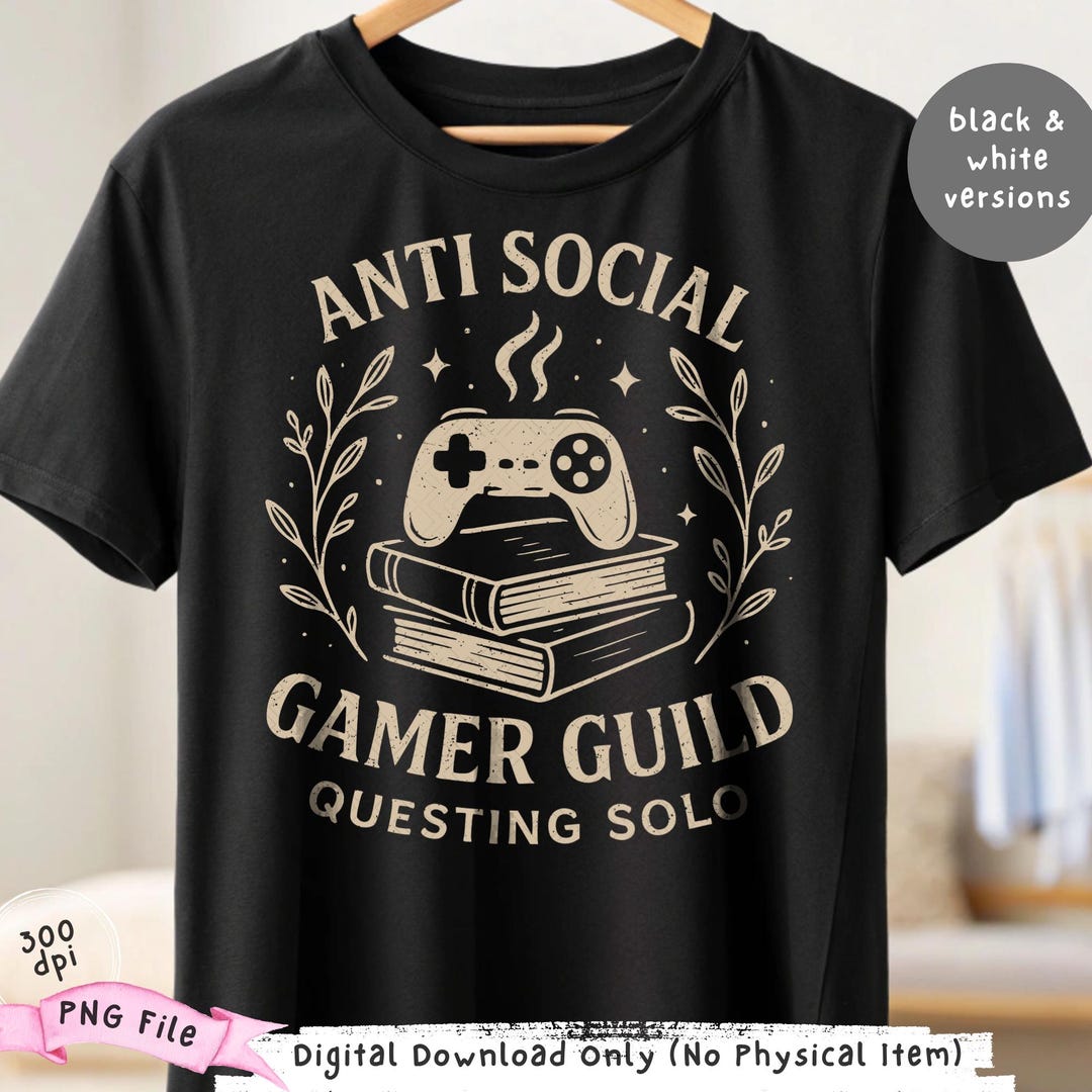 Anti Social Gamer Guild PNG: Retro Gaming Design (digital Download) - Etsy