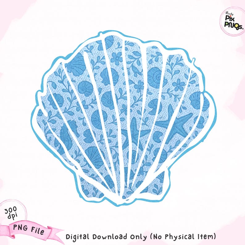 Blue Seashell PNG, Coastal Floral Shell Clipart, Ocean Beach ...