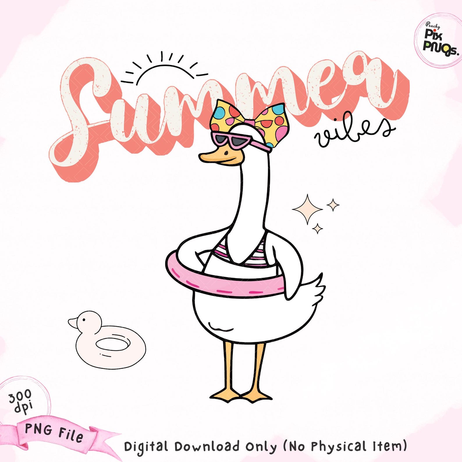 Funny Summer Goose PNG, Cute Silly Goose Float Clipart, Summer Vibes ...
