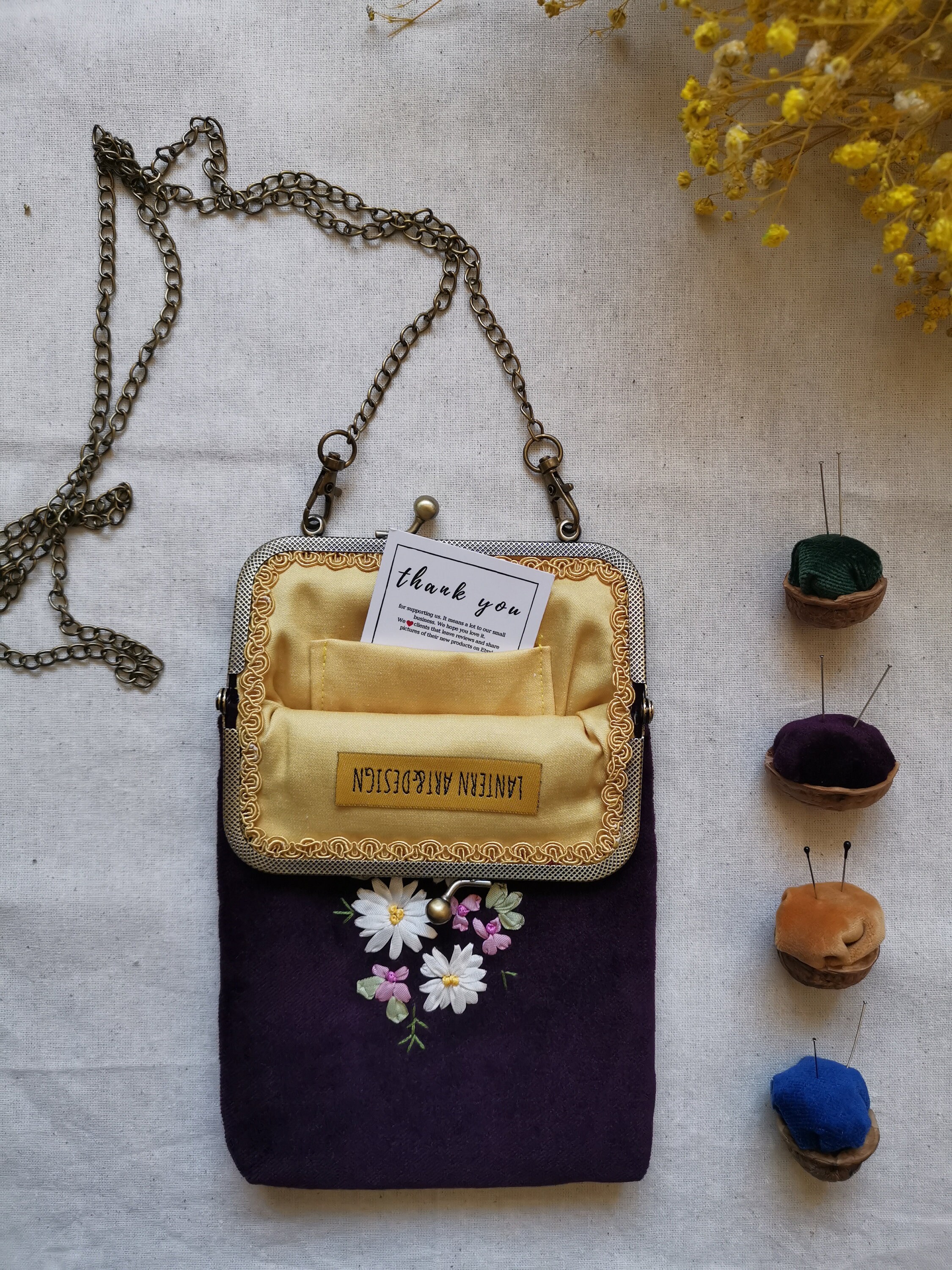 Purple Velvet Phone Purse | Crossbodytravel Bag With Card Slot | Ribbon ...