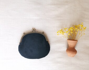 Black Japanese Flower Fabrickiss Lock Clasp Pouch/ Purse Kiss - Etsy