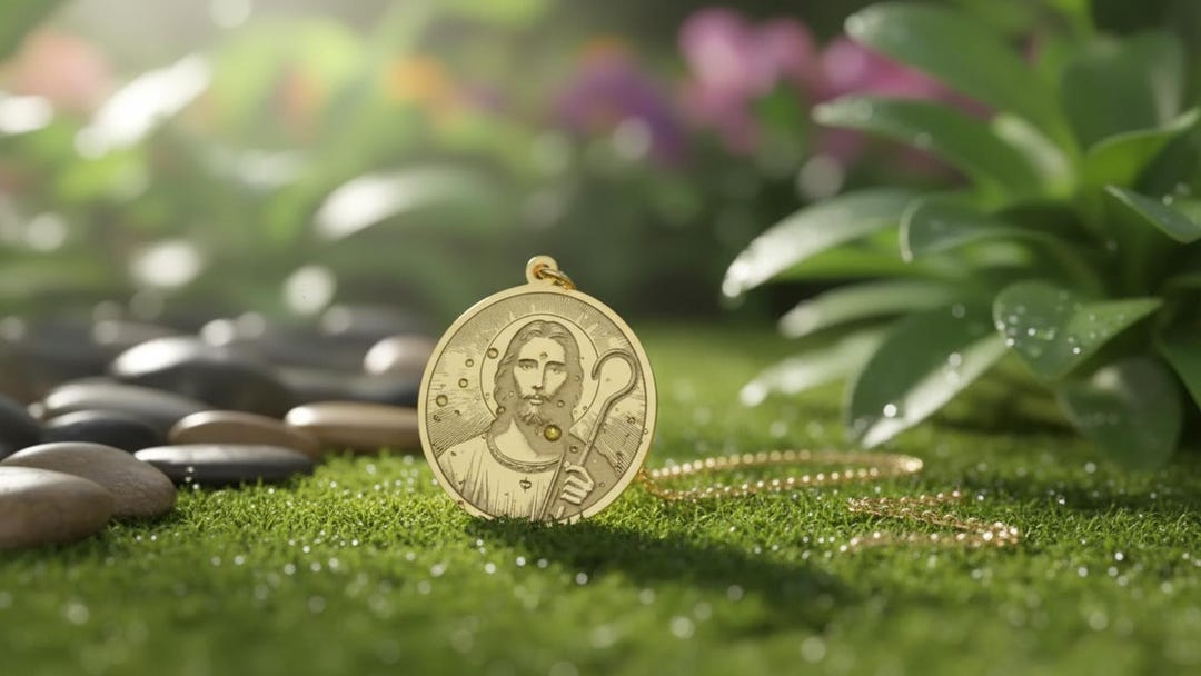 Jesus Christ Medallion Necklace | Brass Religious Pendant With 18 ...