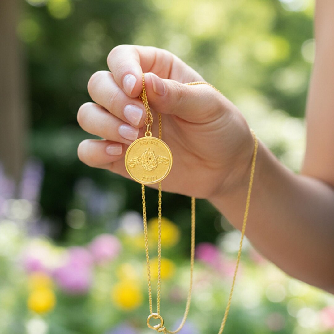 Amor Fati Brass Coin Pendant Necklace | Stoic Philosophy Jewelry - Etsy