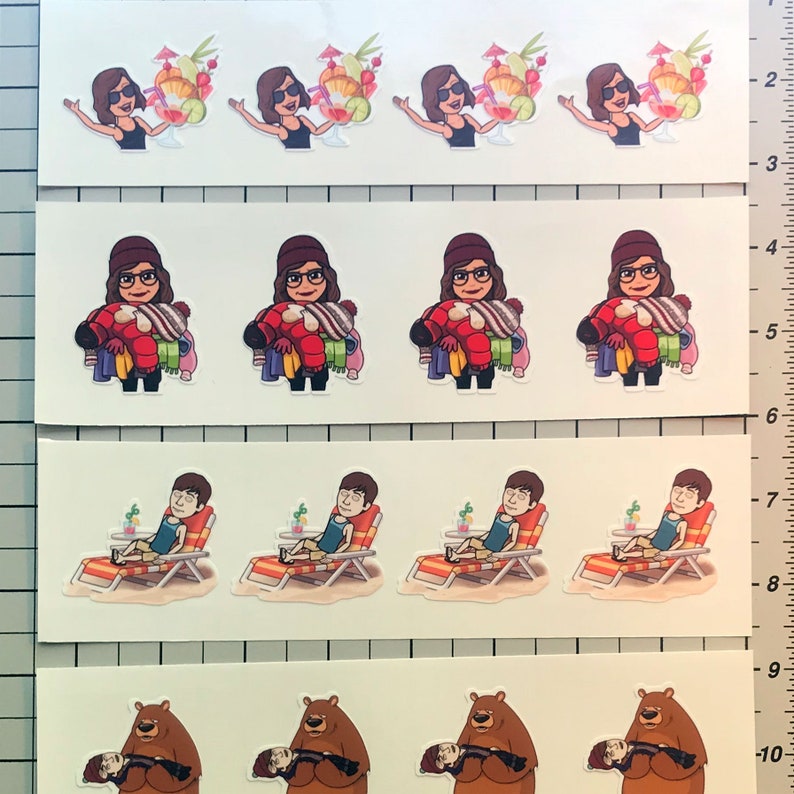 4x Four Custom Bitmoji Vinyl Contour Cut Stickers | Etsy