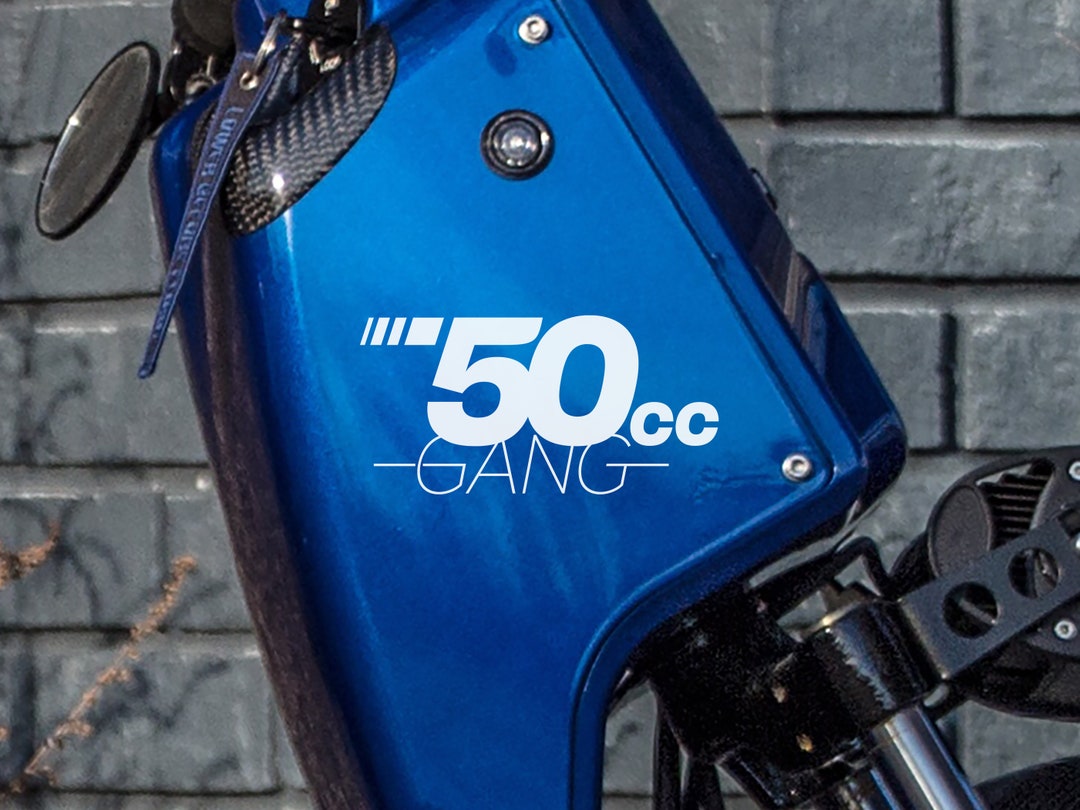 50cc GANG Cool Moped Dirt Bike Vinyl Sticker for Honda, Yamaha, Vespa ...