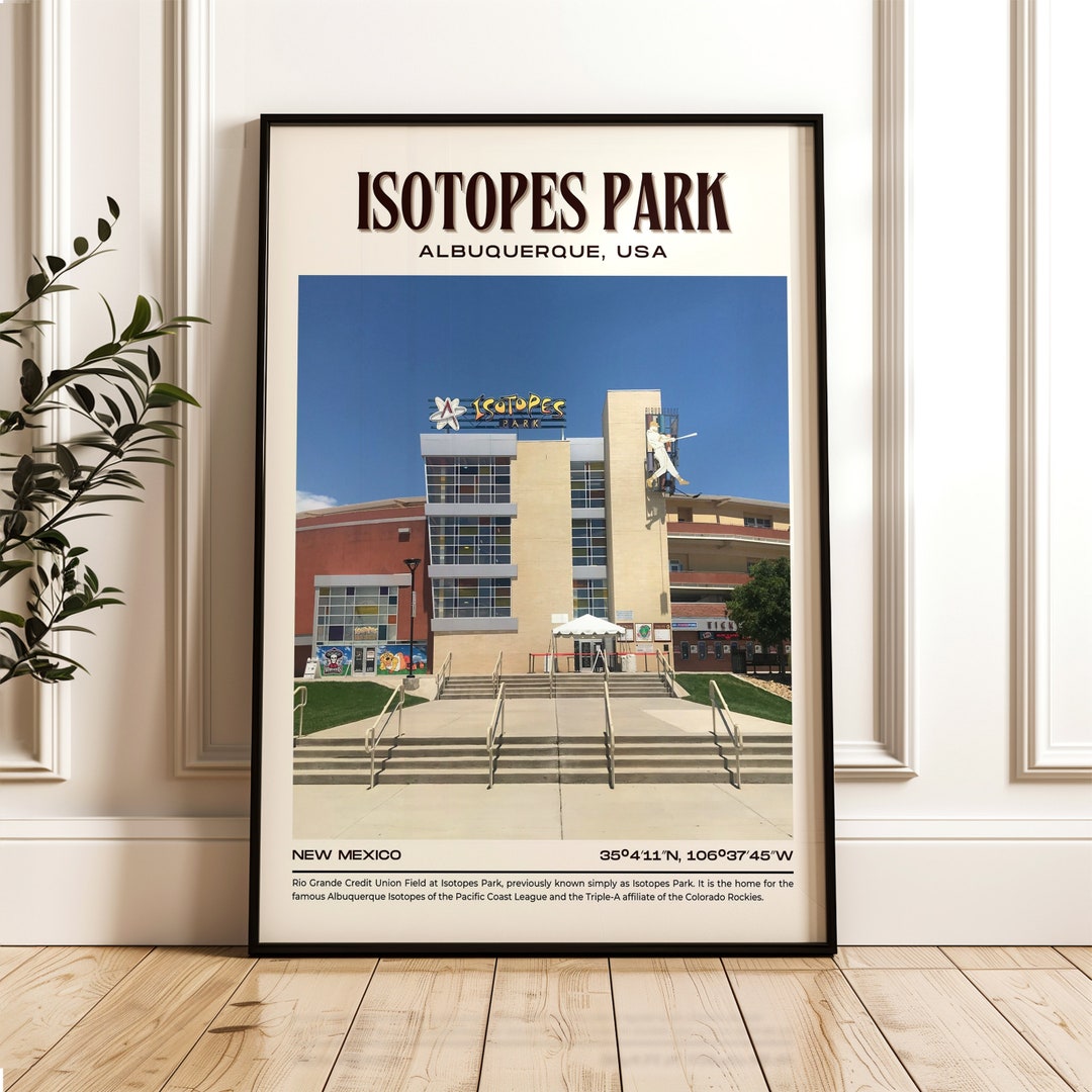 Isotopes Park Baseball Stadium Wall Art, Stadium Illustration Prints ...