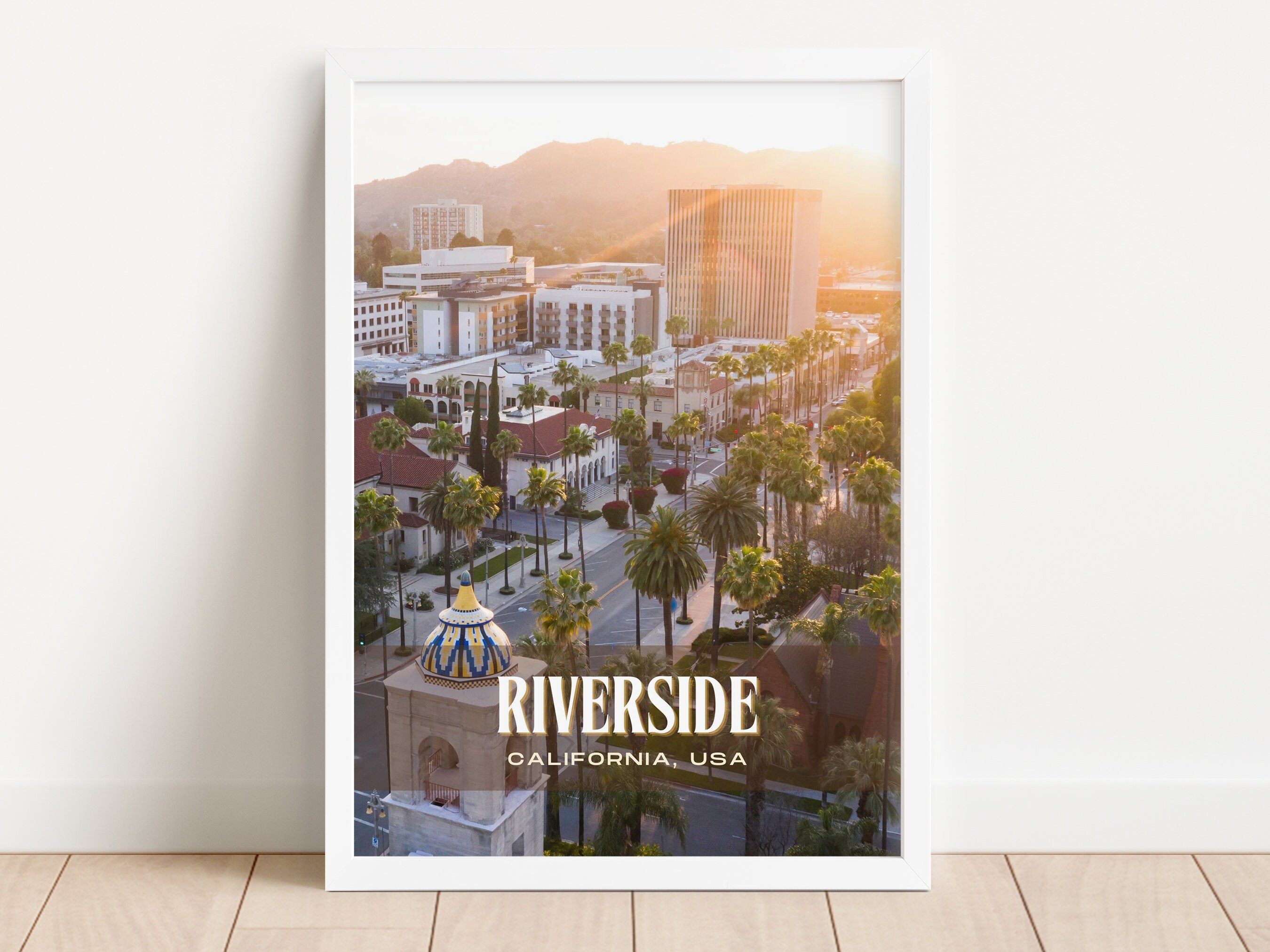 Riverside Retro Wall Art, Riverside Canvas, Riverside Framed Poster, Riverside Photo, Riverside ...