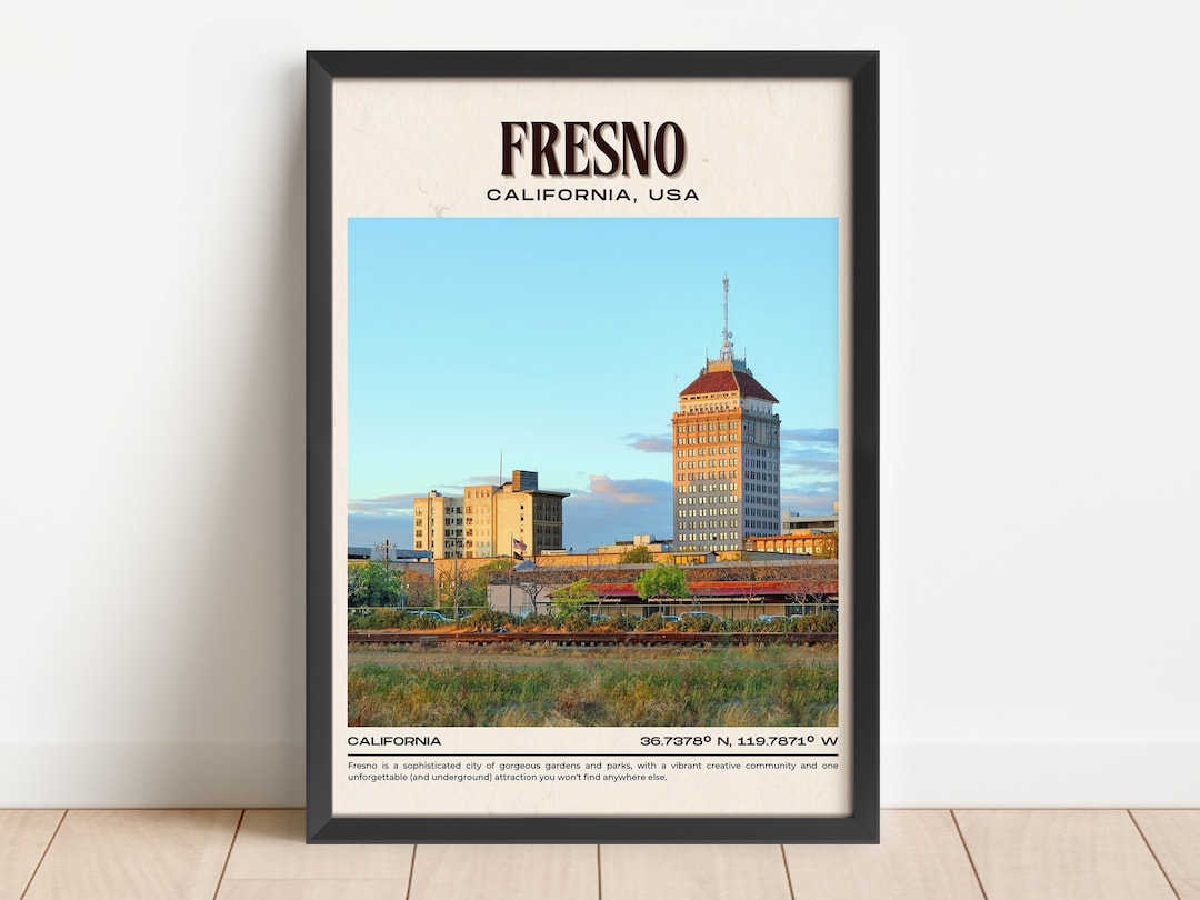 INSTANT DIGITAL DOWNLOAD, Fresno Vintage Wall Art, Fresno Canvas ...