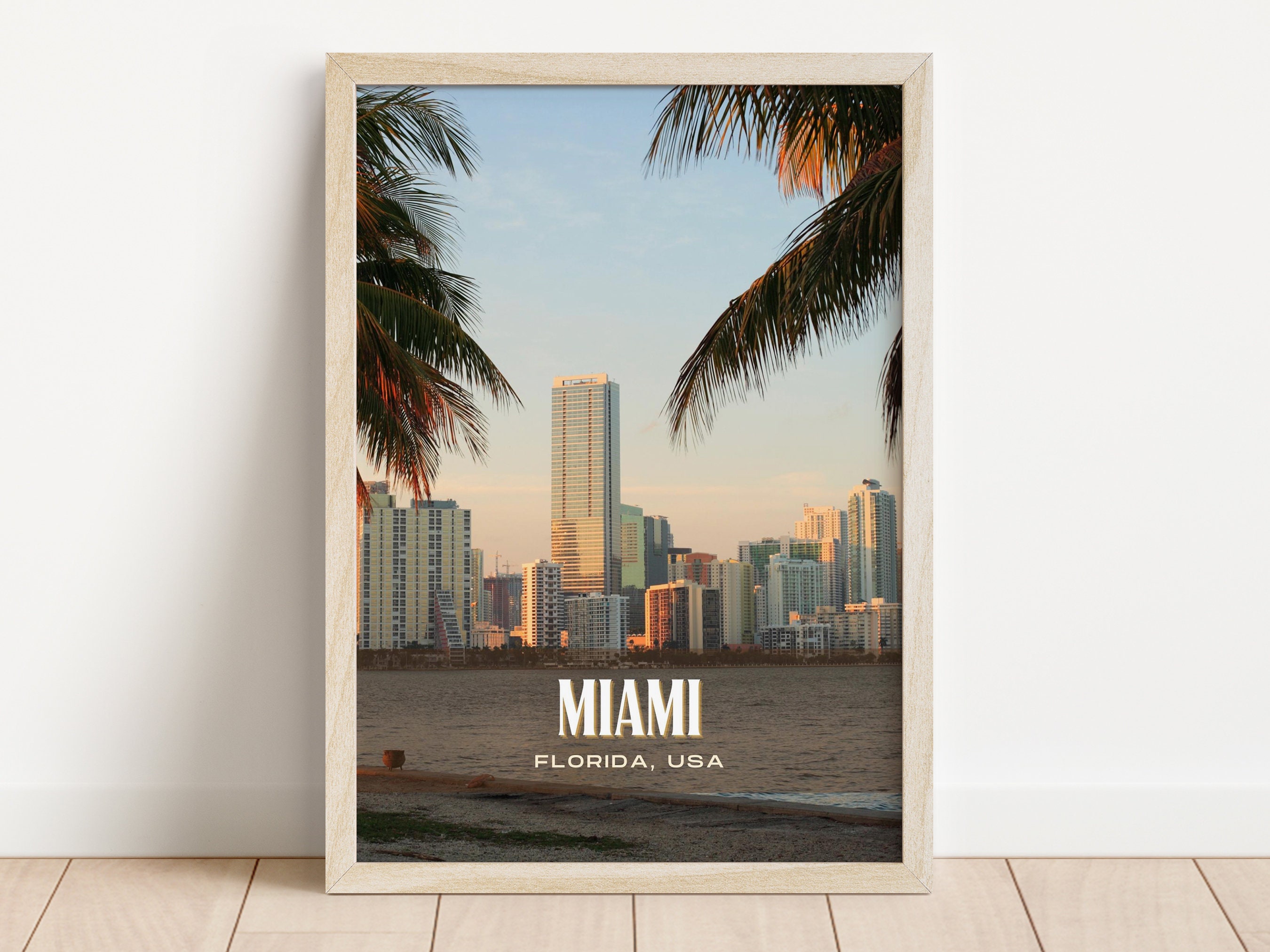 INSTANT DIGITAL DOWNLOAD, Miami Retro Wall Art, Miami Canvas, Miami ...