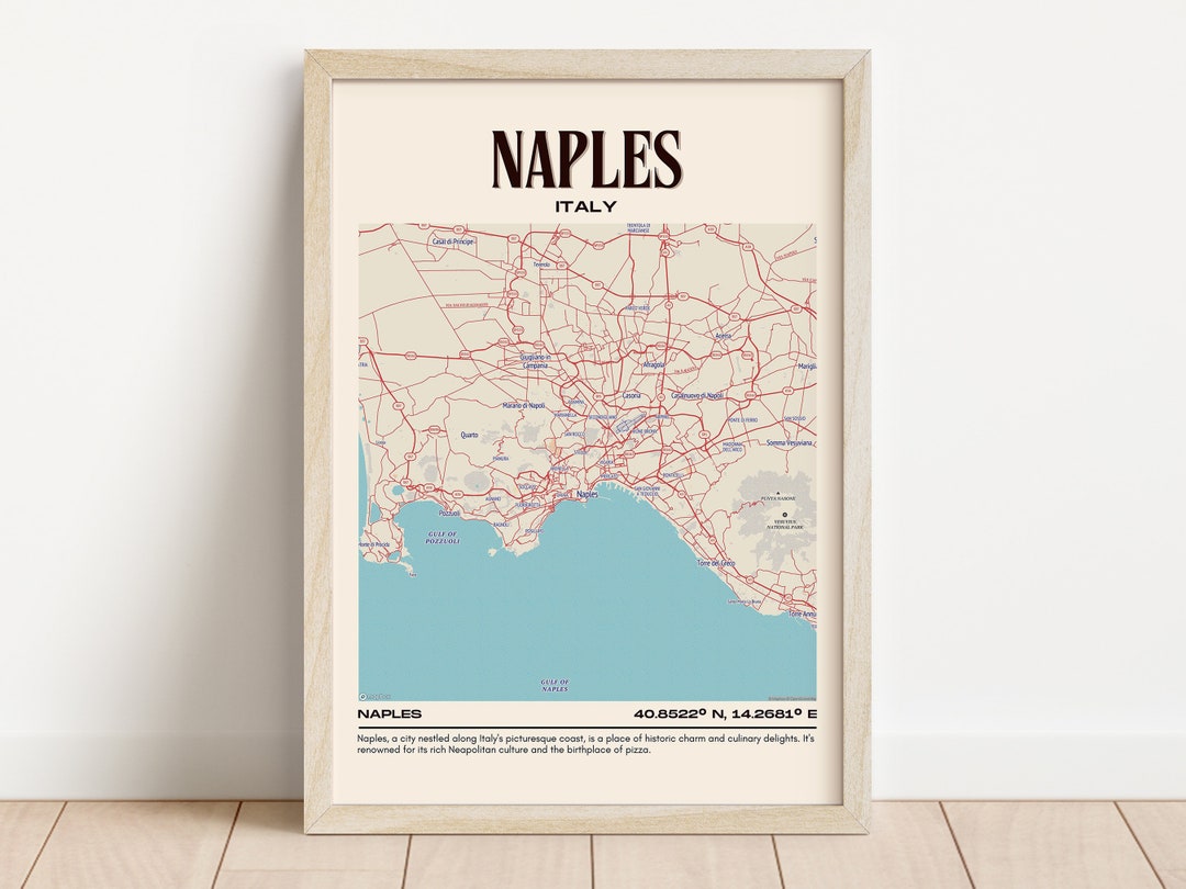 Naples Map Wall Art, Naples Canvas, Naples Photo, Naples Framed Poster ...