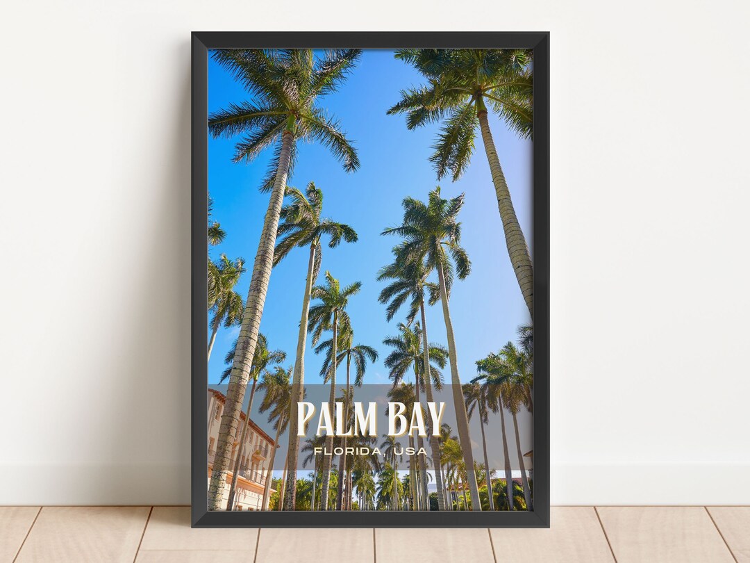 INSTANT DIGITAL DOWNLOAD, Palm Bay Retro Wall Art, Palm Bay Canvas ...