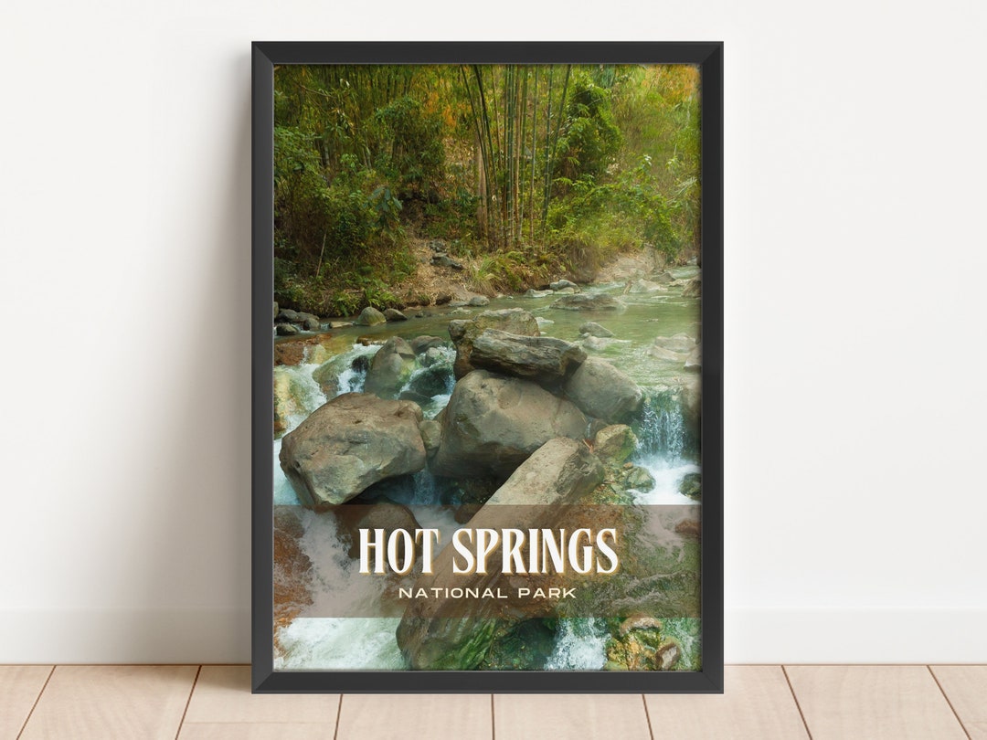 Hot Springs National Park Retro Wall Art, Hot Springs Canvas, Hot ...