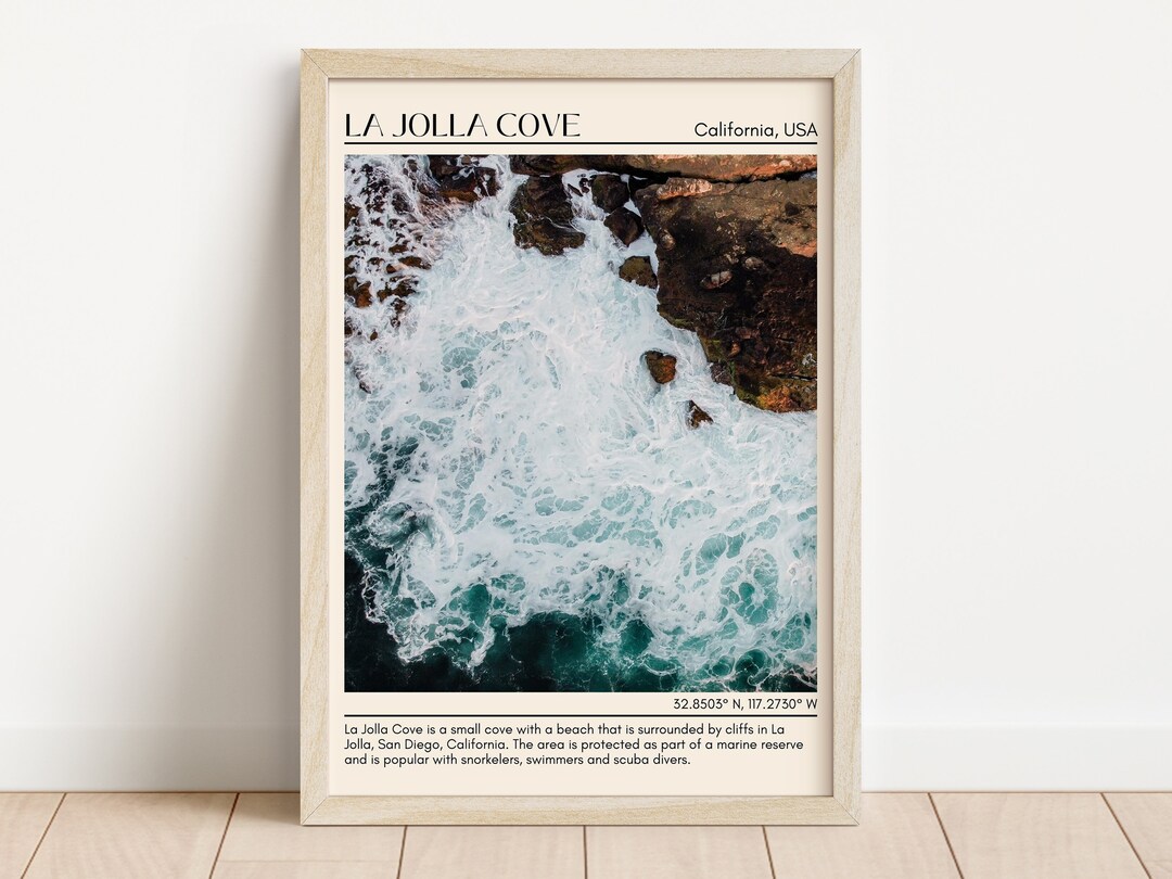 La Jolla Cove Wall Art Canvas, La Jolla Cove Framed Poster Photo Wall ...