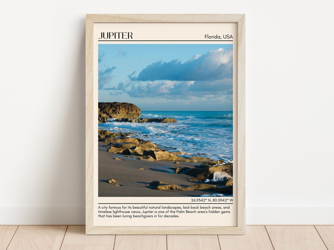 Jupiter Wall Canvas, Jupiter Framed Poster Wall Decor, Florida, USA ...