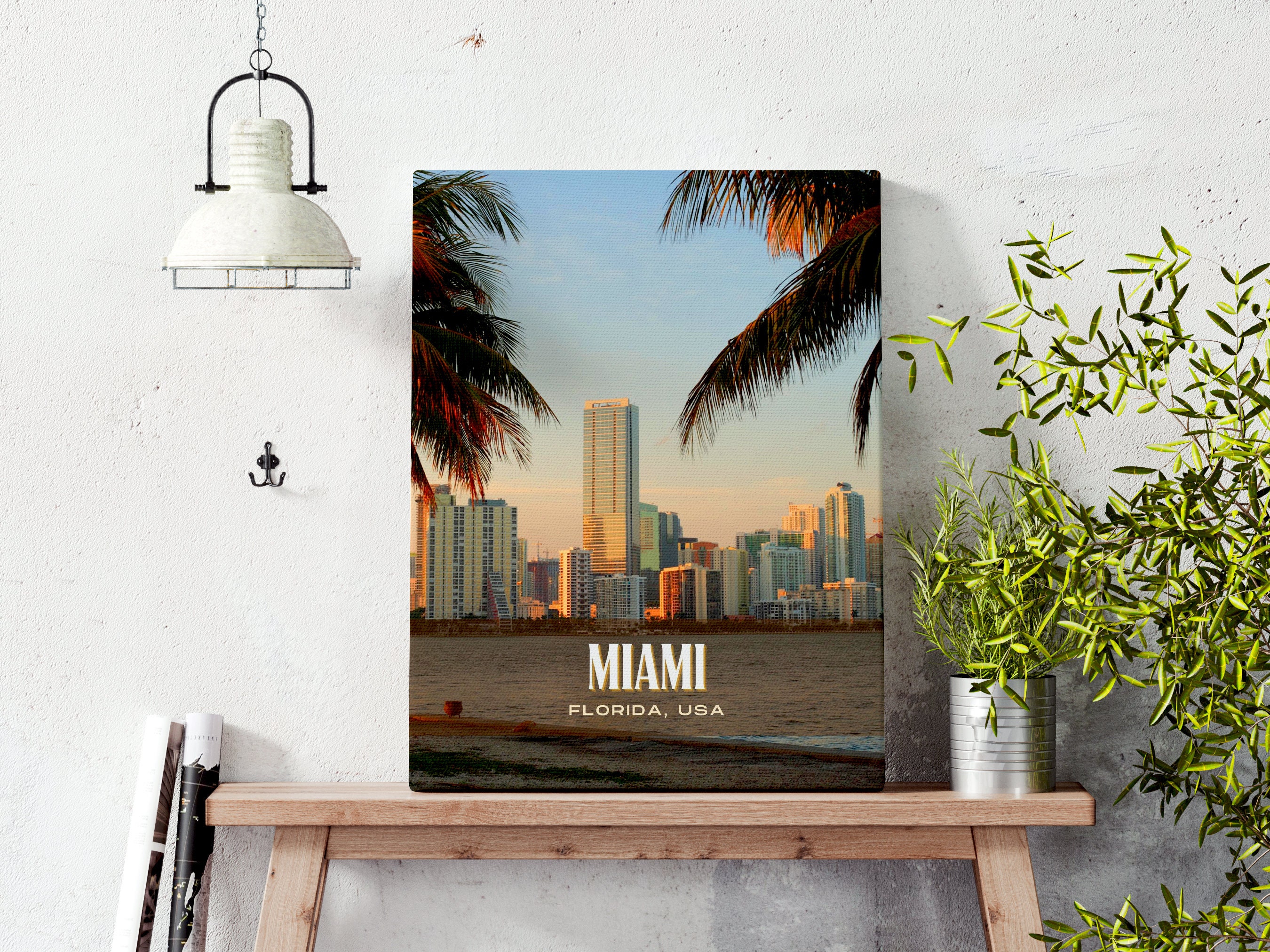 INSTANT DIGITAL DOWNLOAD, Miami Retro Wall Art, Miami Canvas, Miami ...