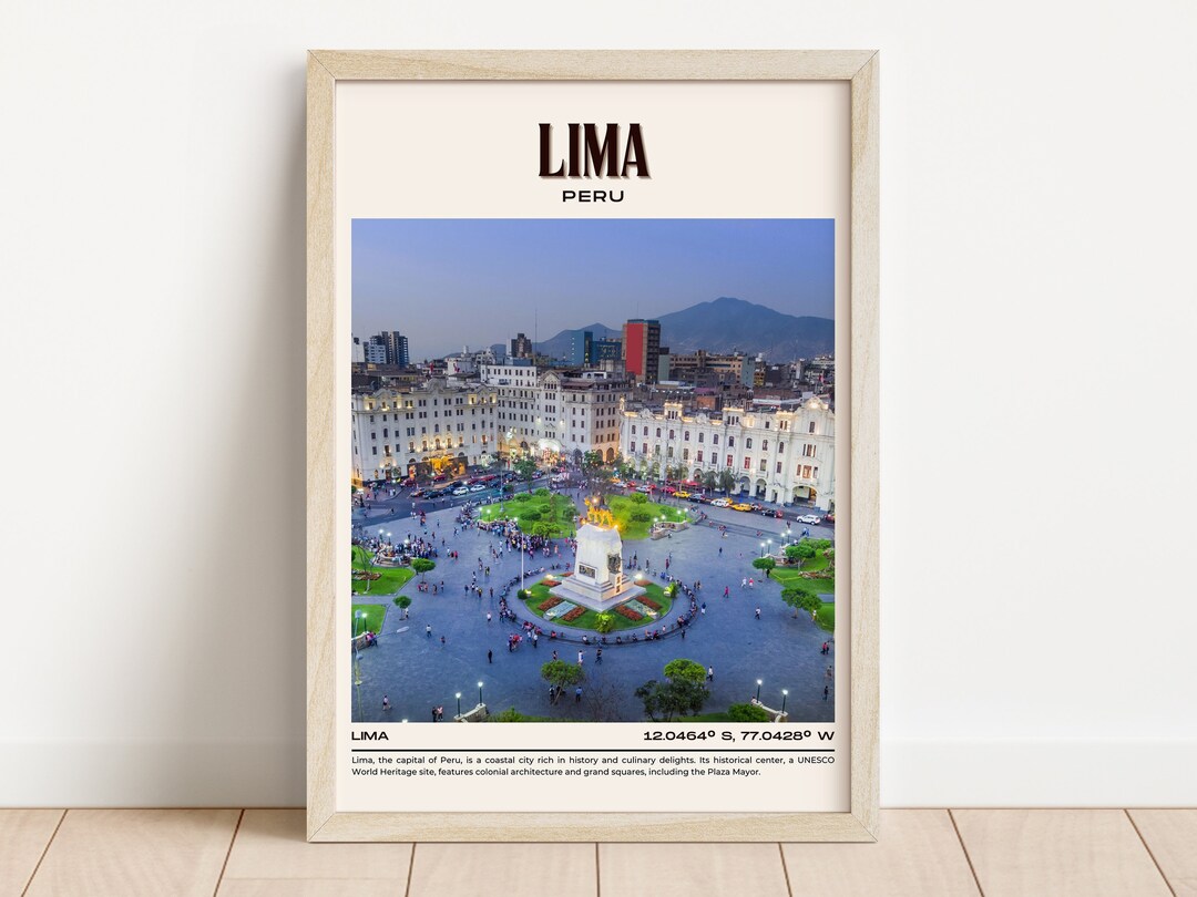 Lima Vintage Wall Art, Lima Canvas, Lima Photo, Lima Framed Poster ...