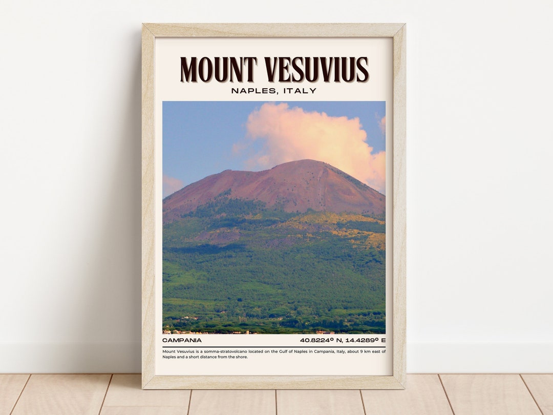 Mount Vesuvius Italy Wall Art Poster Mount Vesuvius Hanging Travel ...