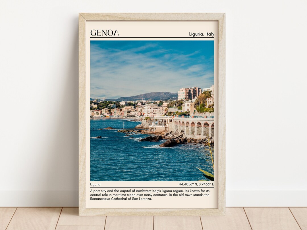 Genoa Travel Wall Art Genoa Wall Hanging Home Décor Genoa Gift Art Lovers Italy Art Lover Gift ...