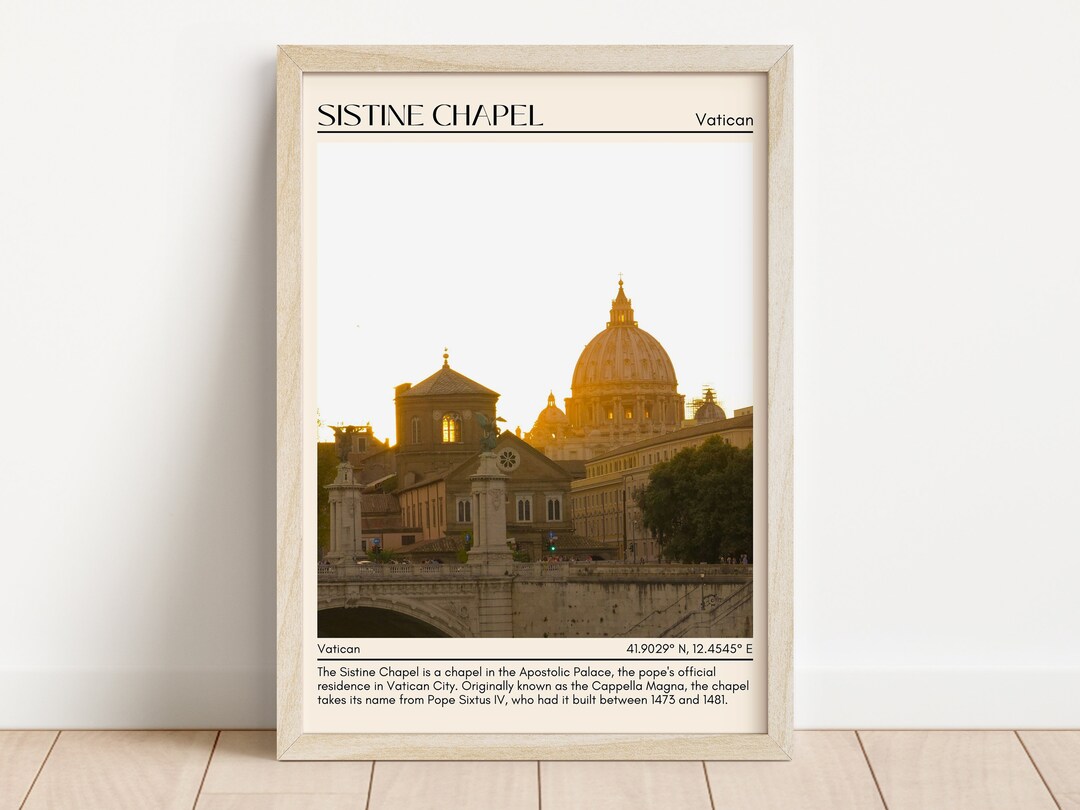 Sistine Chapel Vatican Wall Art, Sistine Chapel Wall Hanging Home Décor ...