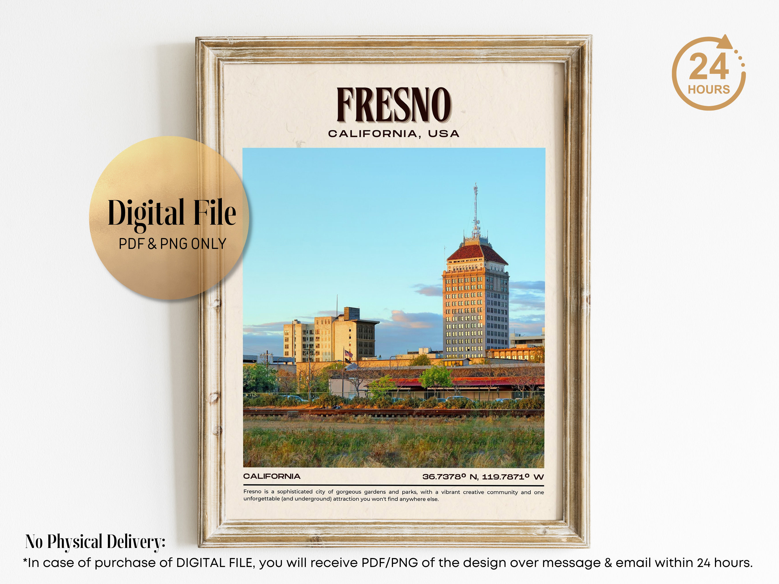 INSTANT DIGITAL DOWNLOAD Fresno Vintage Wall Art Fresno - Etsy