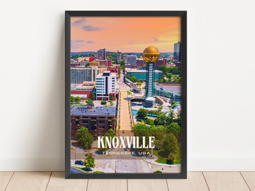Knoxville Retro Wall Art, Knoxville Canvas, Knoxville Framed Poster ...