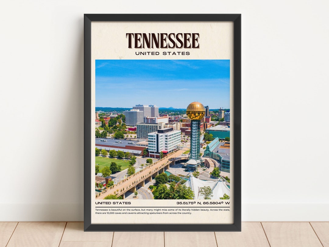 Tennessee Vintage Wall Art, Tennessee Canvas, Tennessee Framed Poster ...