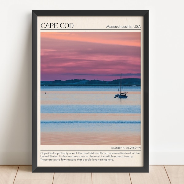 Cape Cod Map Poster - Etsy