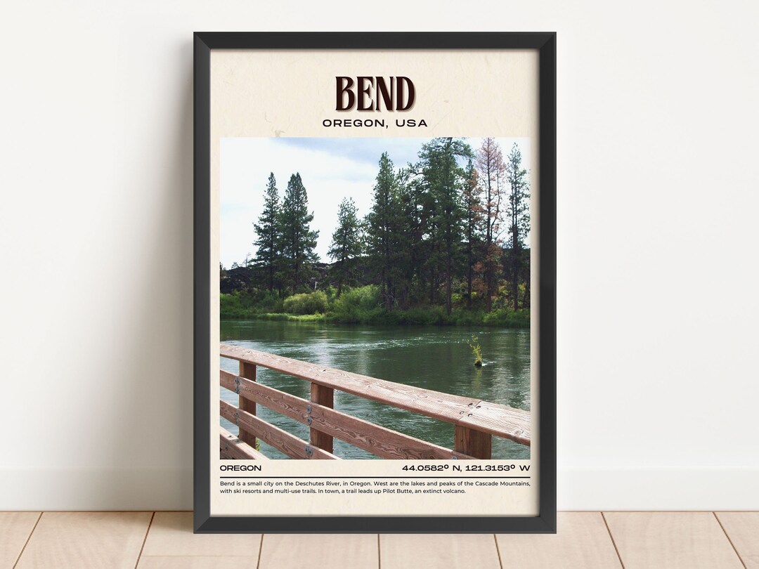 INSTANT DIGITAL DOWNLOAD, Bend Vintage Wall Art, Bend Canvas, Bend ...