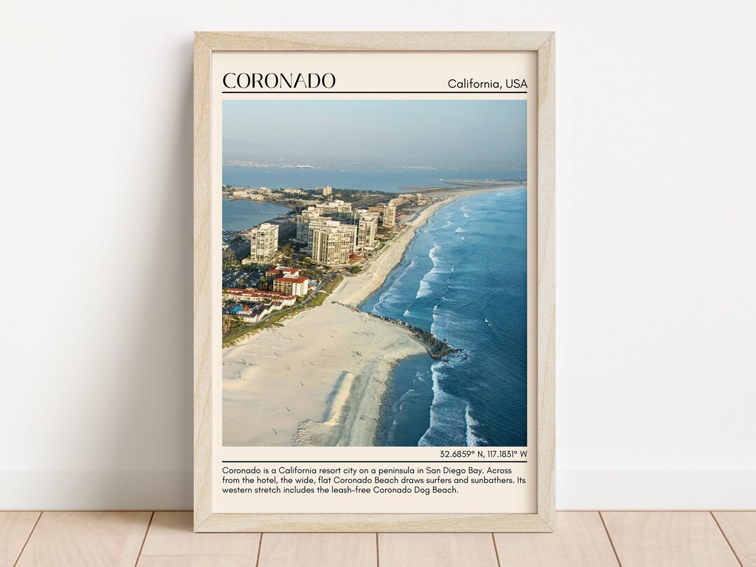 INSTANT DIGITAL DOWNLOAD, Coronado Wall Art Canvas, Coronado Framed ...