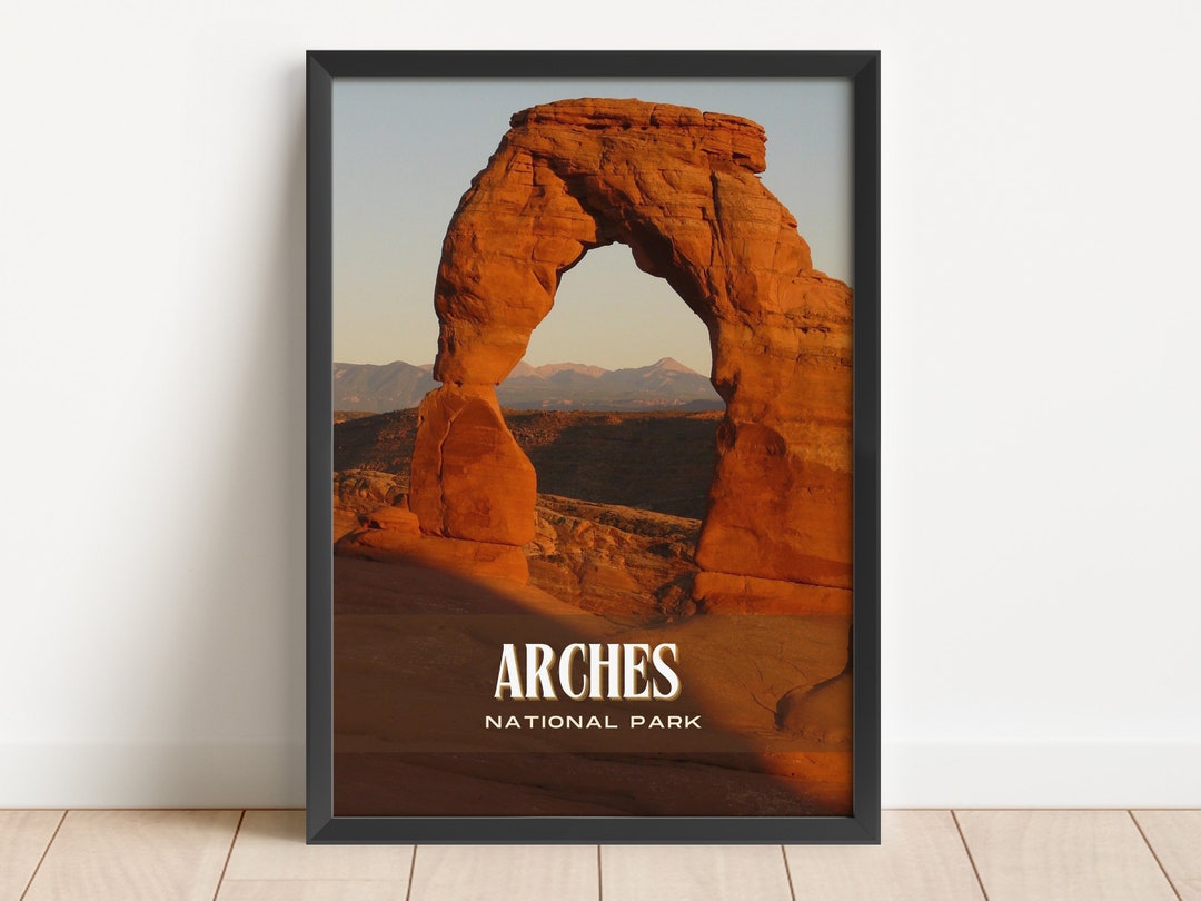 Arches National Park Retro Wall Art, Arches Canvas, Arches Framed ...