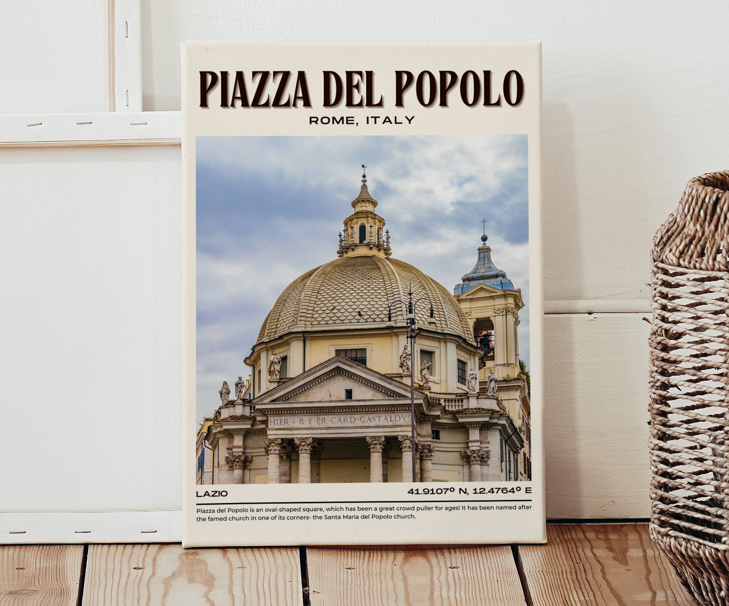 Piazza Del Popolo Framed Canvas Poster, Piazza Del Popolo Wall Art for ...