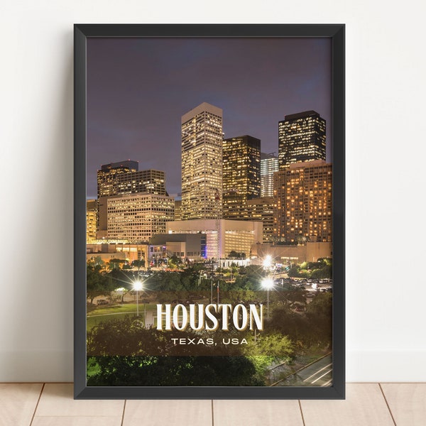 Houston Map Poster - Etsy