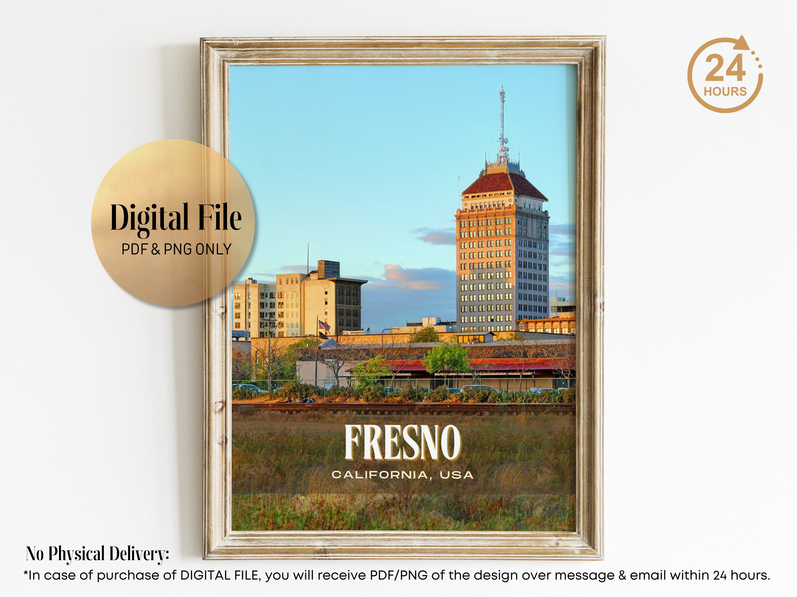 Fresno Retro Wall Art, Fresno Canvas, Fresno Framed Poster, Fresno ...